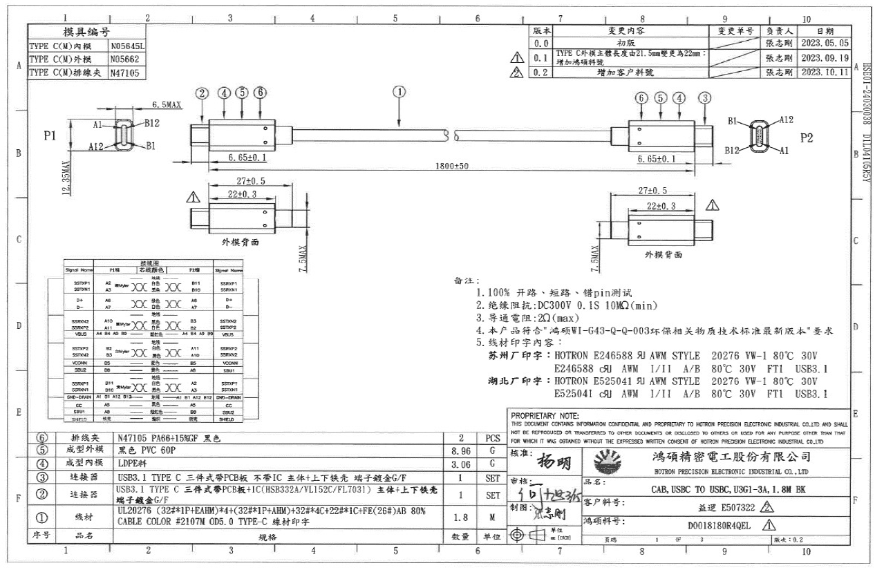 Where can I find technical documentation for the E129019, 6-foot USB-C ...